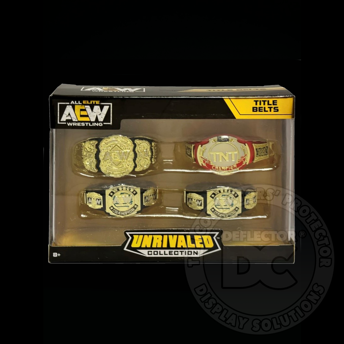 AEW Unrivaled Collection Championship Title Belt 4 Pack Display Case ...